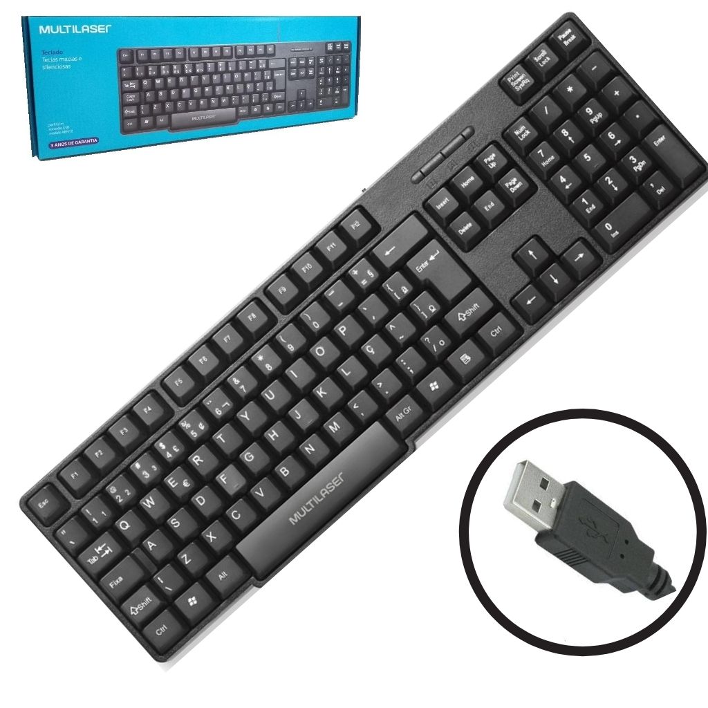 Teclado Slim Basico Preto Usb Multilaser TC213 – DR Music Acessórios