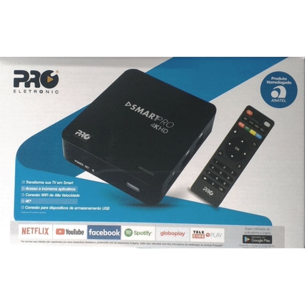 TV Box Proeletronic SmartPRO PROSB-2000/2GB padrão 4K 8GB preto com 2GB ...